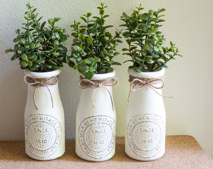 Farmhouse Rustic Bottles , Kitchen Table Decor, Kitchen Decor, Rustic ...