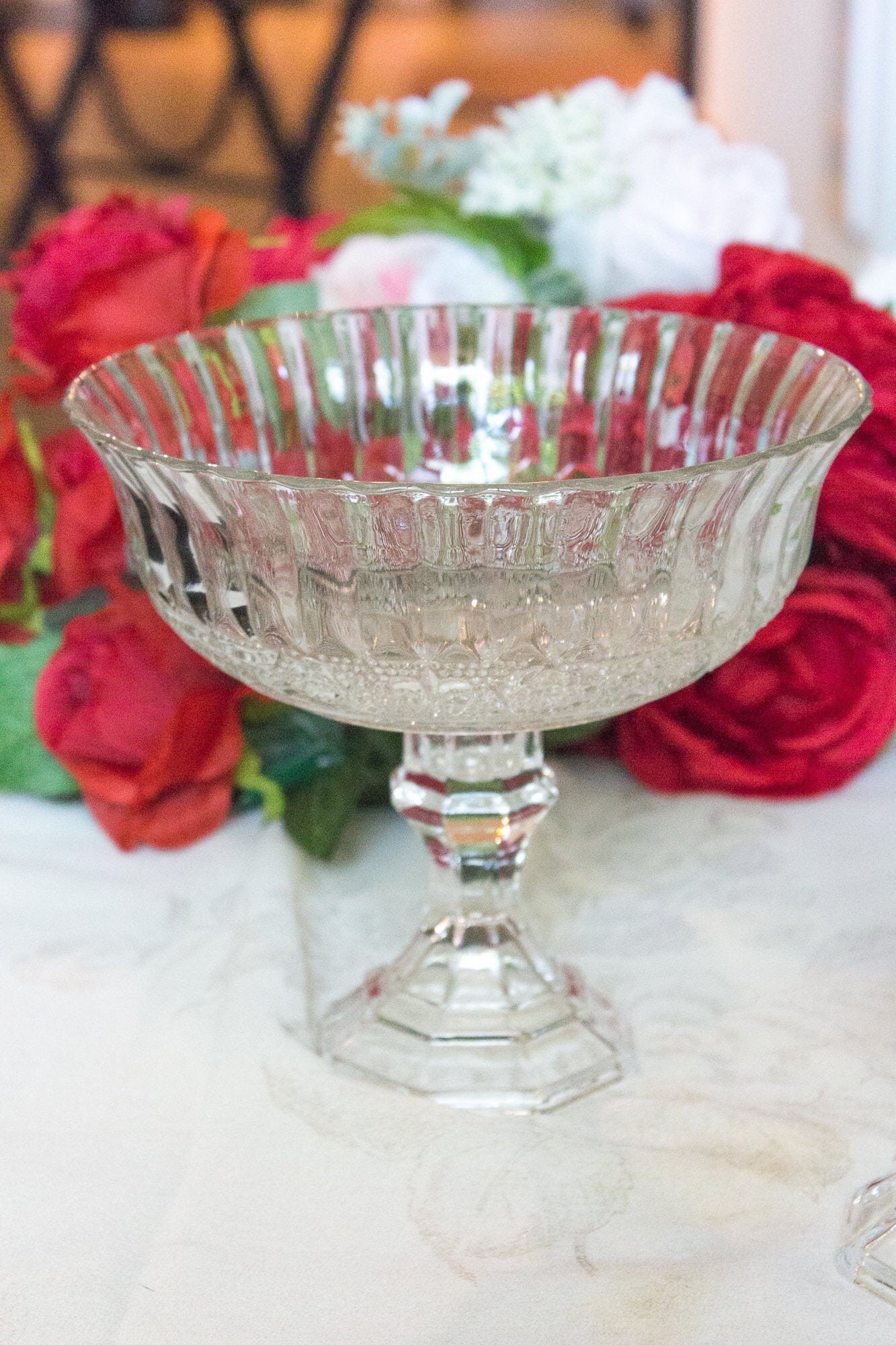 Glass Compote Vase Wedding Decor | Etsy