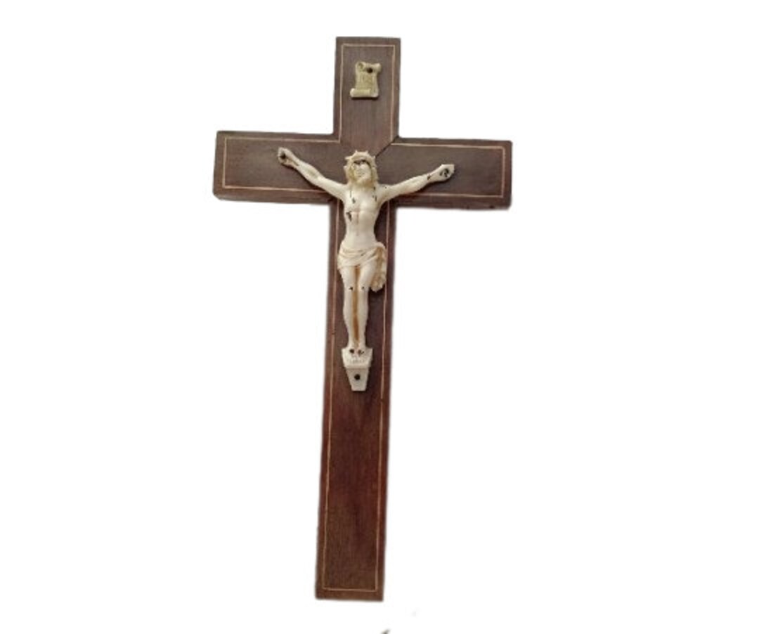 Vintage Wooden Wall Crucifix the Figure of Jesus on the Cross Made of ...
