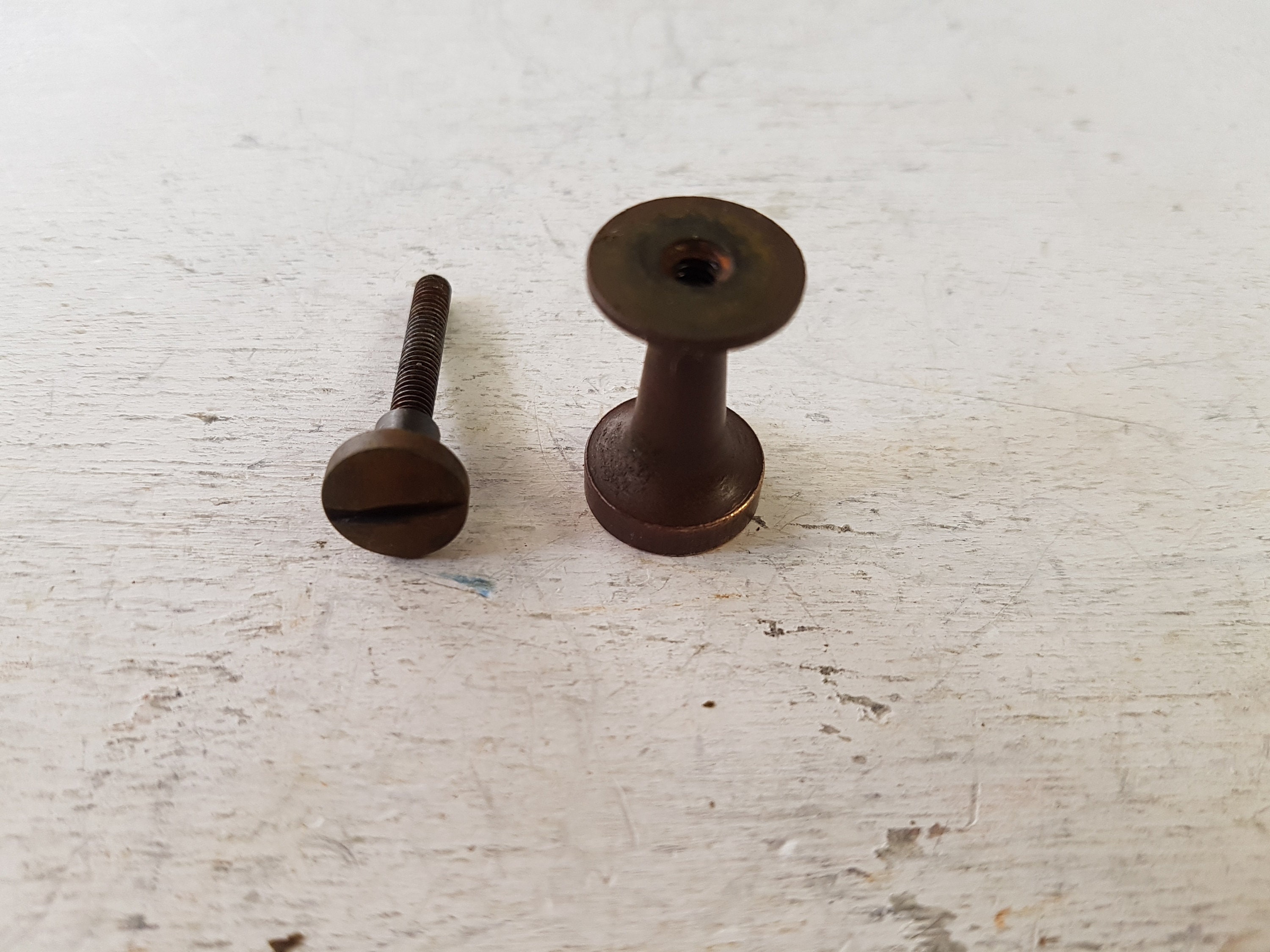 Antique Brass Hardware Set for Furniture 2 Small Handles With | Etsy