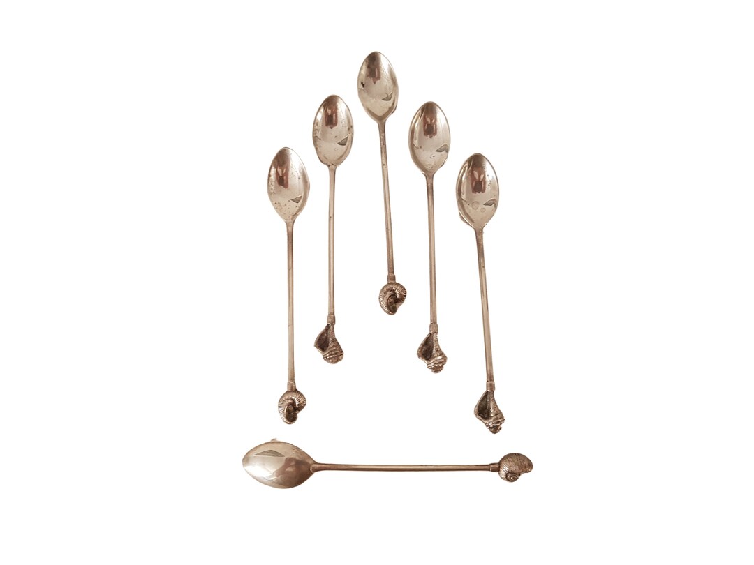 Set of 6 Vintage Tea Spoons With Marine Decor. Shells. - Etsy