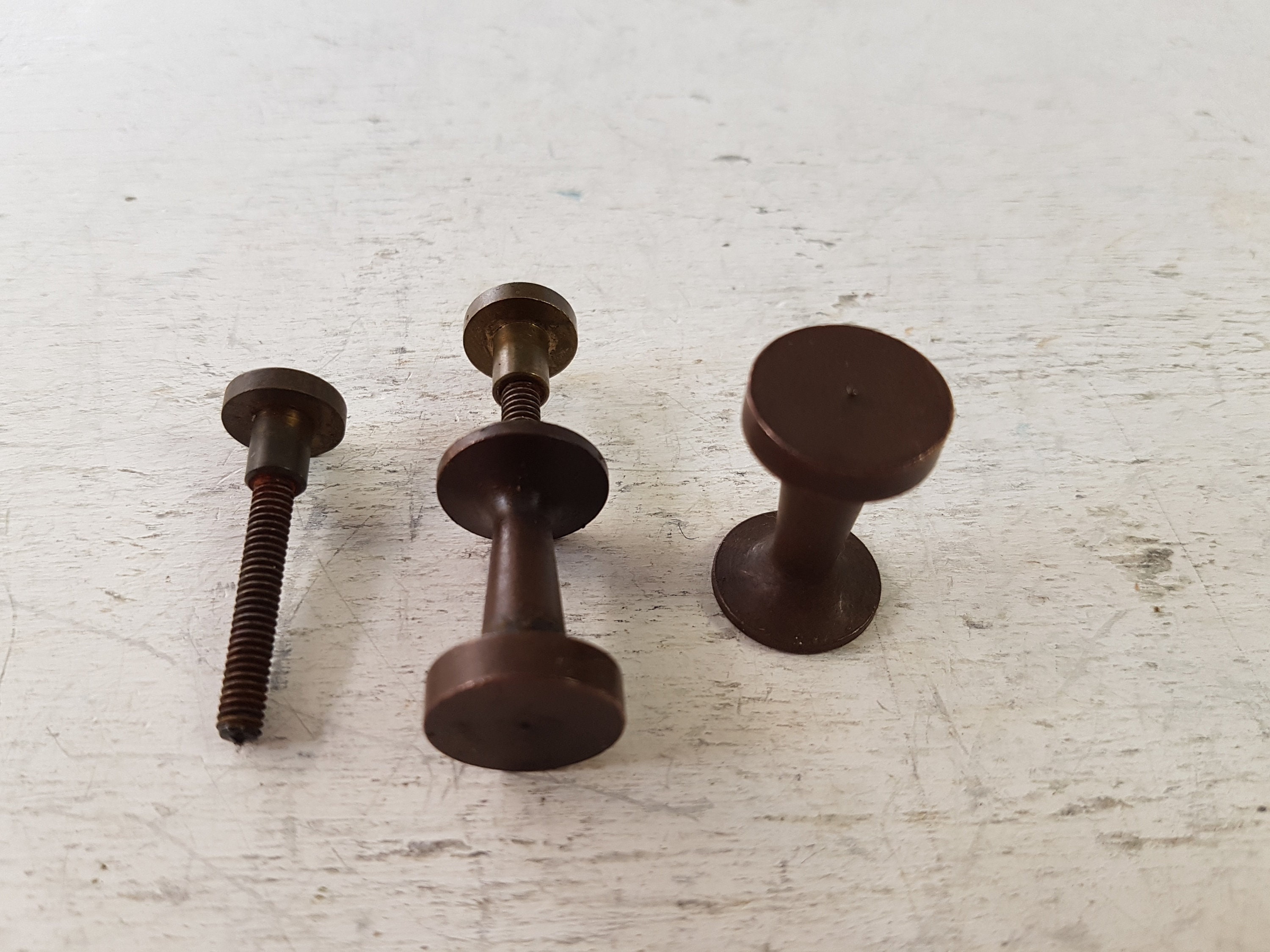 Antique Brass Hardware Set for Furniture 2 Small Handles With | Etsy