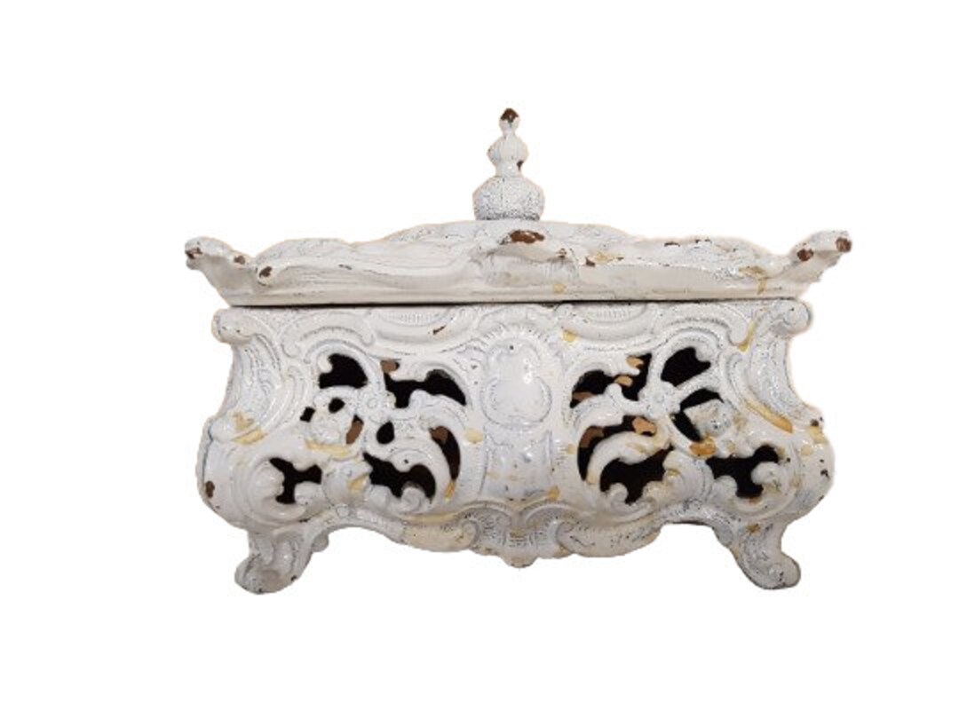 Vintage Metal Box on Legs With a Hinged Lid. Shabby Chic Style ...