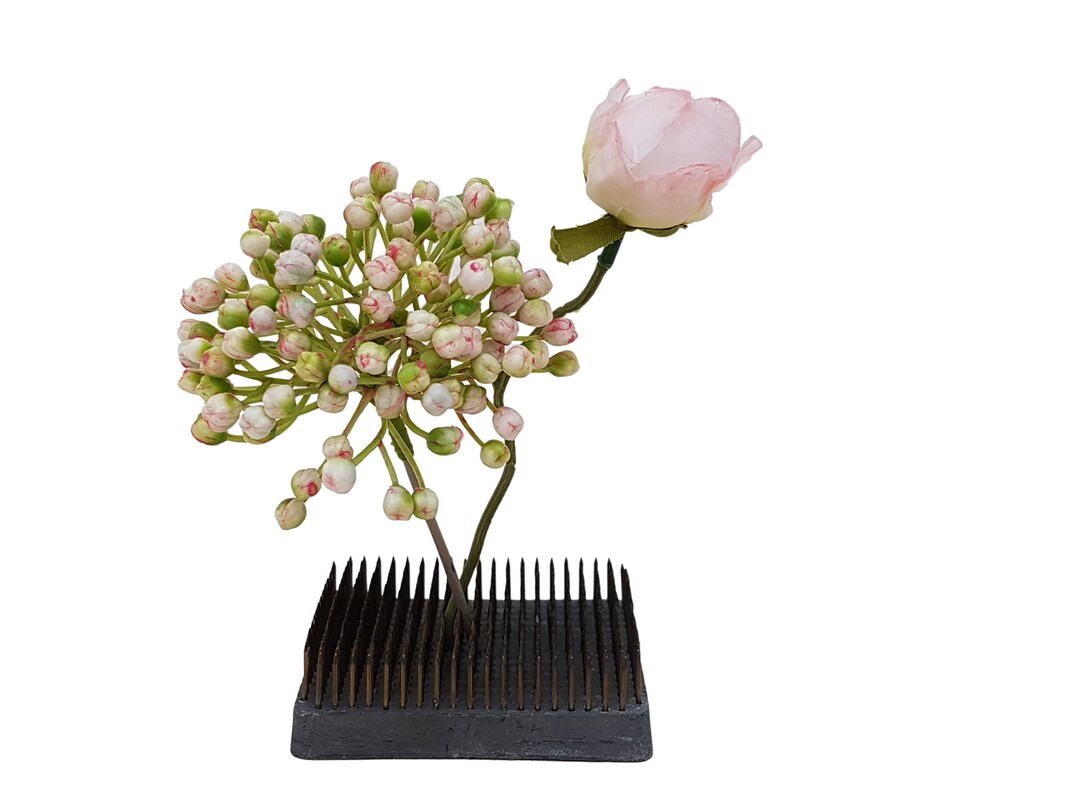 Vintage Rectangular Metal Flower Frog. Flower Stand With Spikes. Retro ...