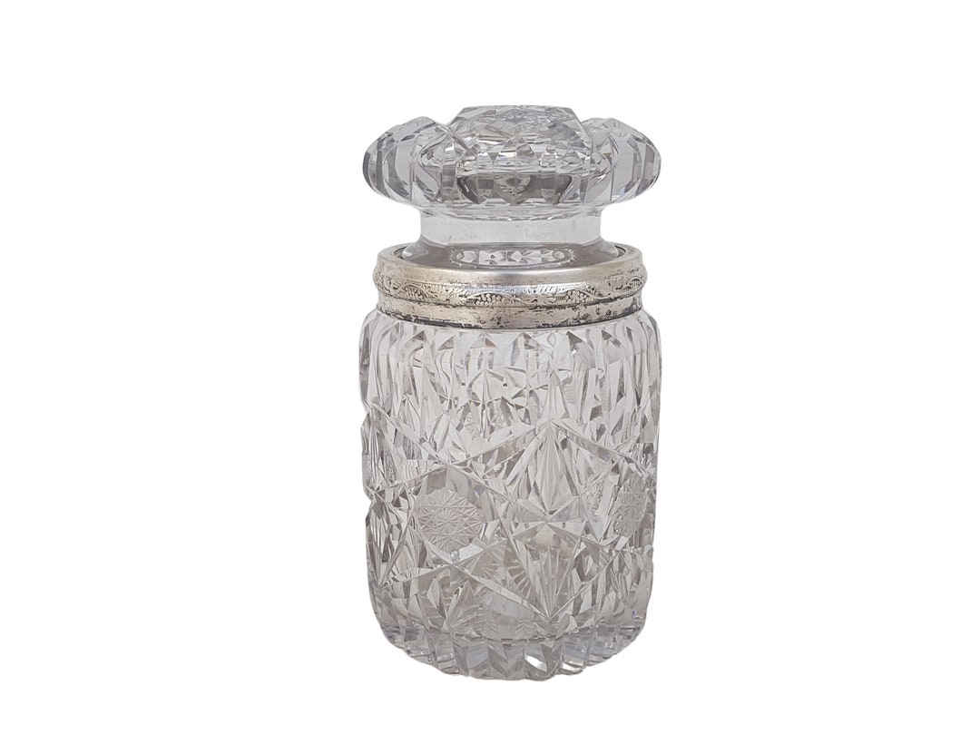 Vintage Glass Jar. Crystal Jar With Lid. Deep Engraving. - Etsy