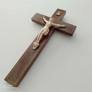 Vintage Wooden Wall Crucifix the Figure of Jesus on the Cross Made of ...