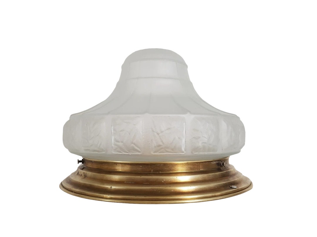 Vintage Brass Chandelier With Concealed Fixture for 1 Lamp. Closed ...