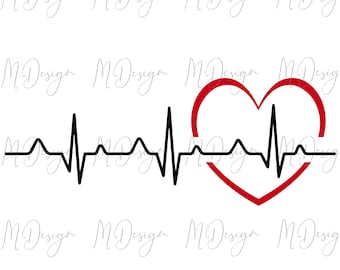 Ekg Svg | Etsy