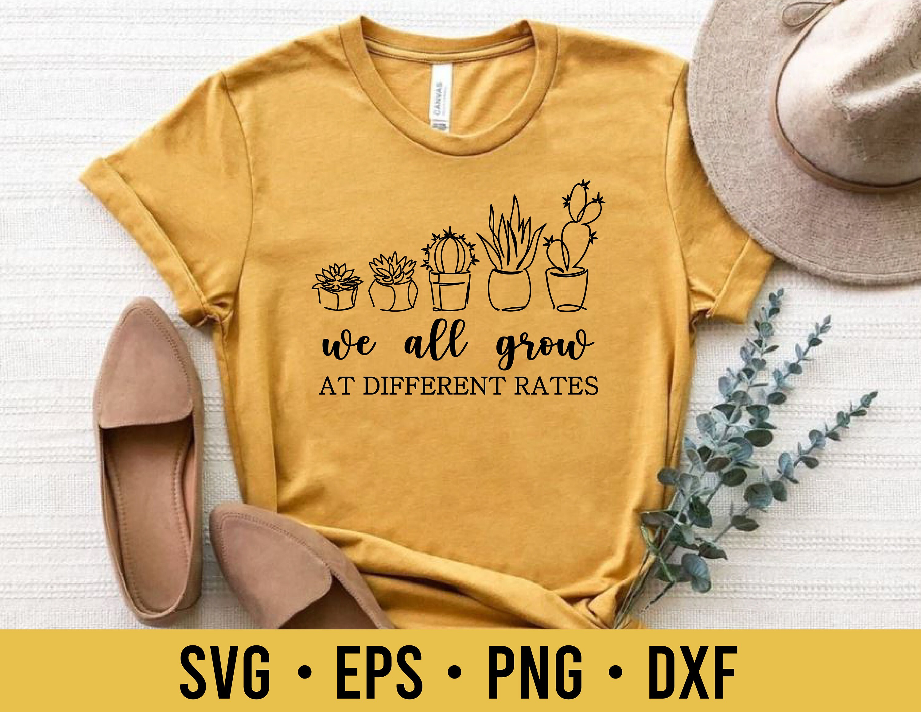 We All Grow at Different Rates SVG Botanical Plants SVG - Etsy
