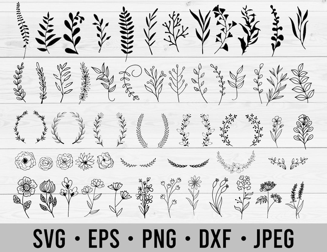 Hojas SVG / Planta SVG / Ramas SVG Archivos para Silueta - Etsy España