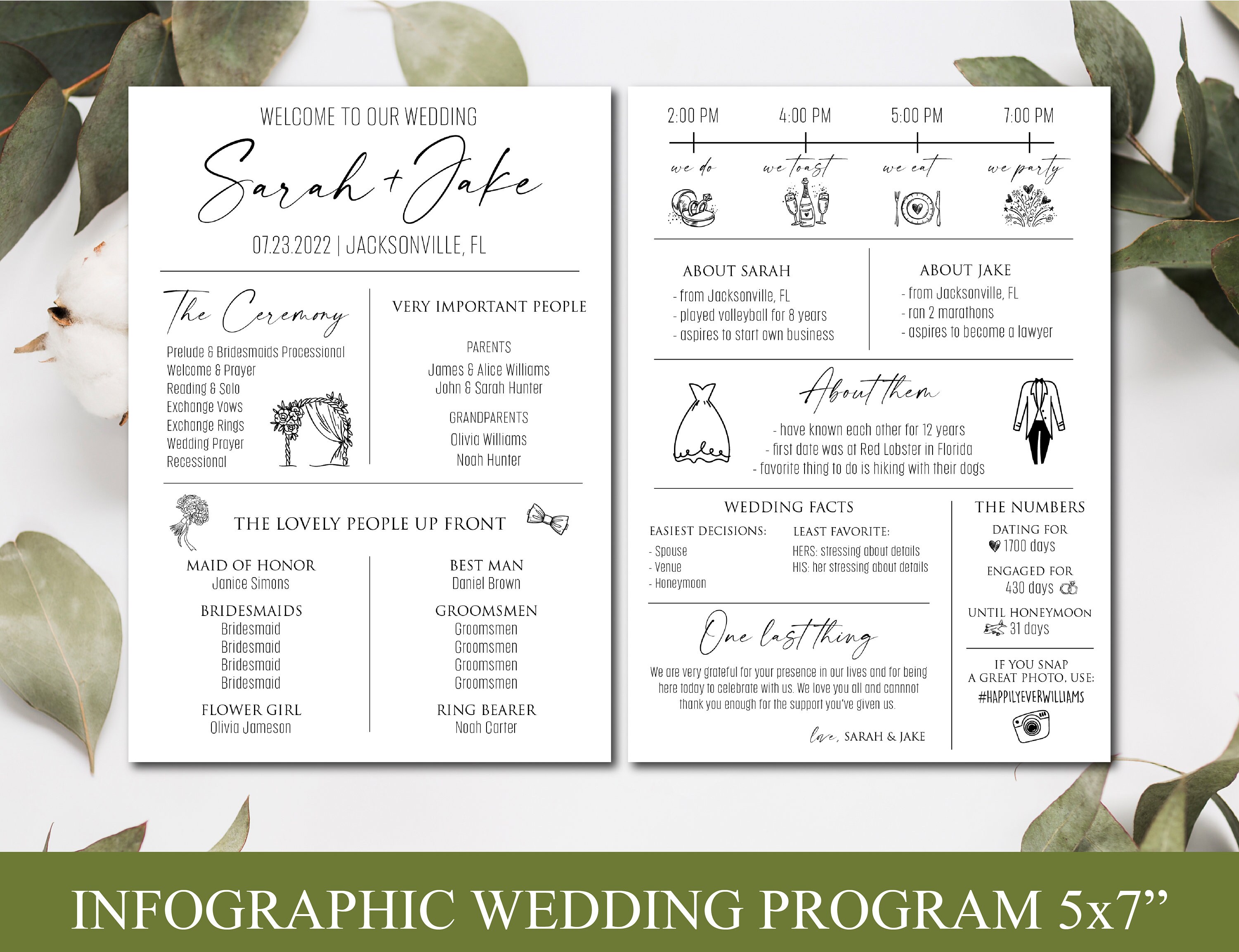 Infographic Wedding Program Template