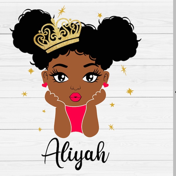 Afro Princess Svg - Etsy