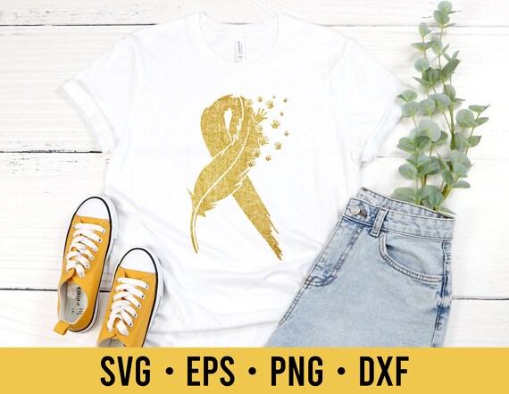 Gold Ribbon SVG Cancer Awareness SVG Childhood Cancer SVG | Etsy