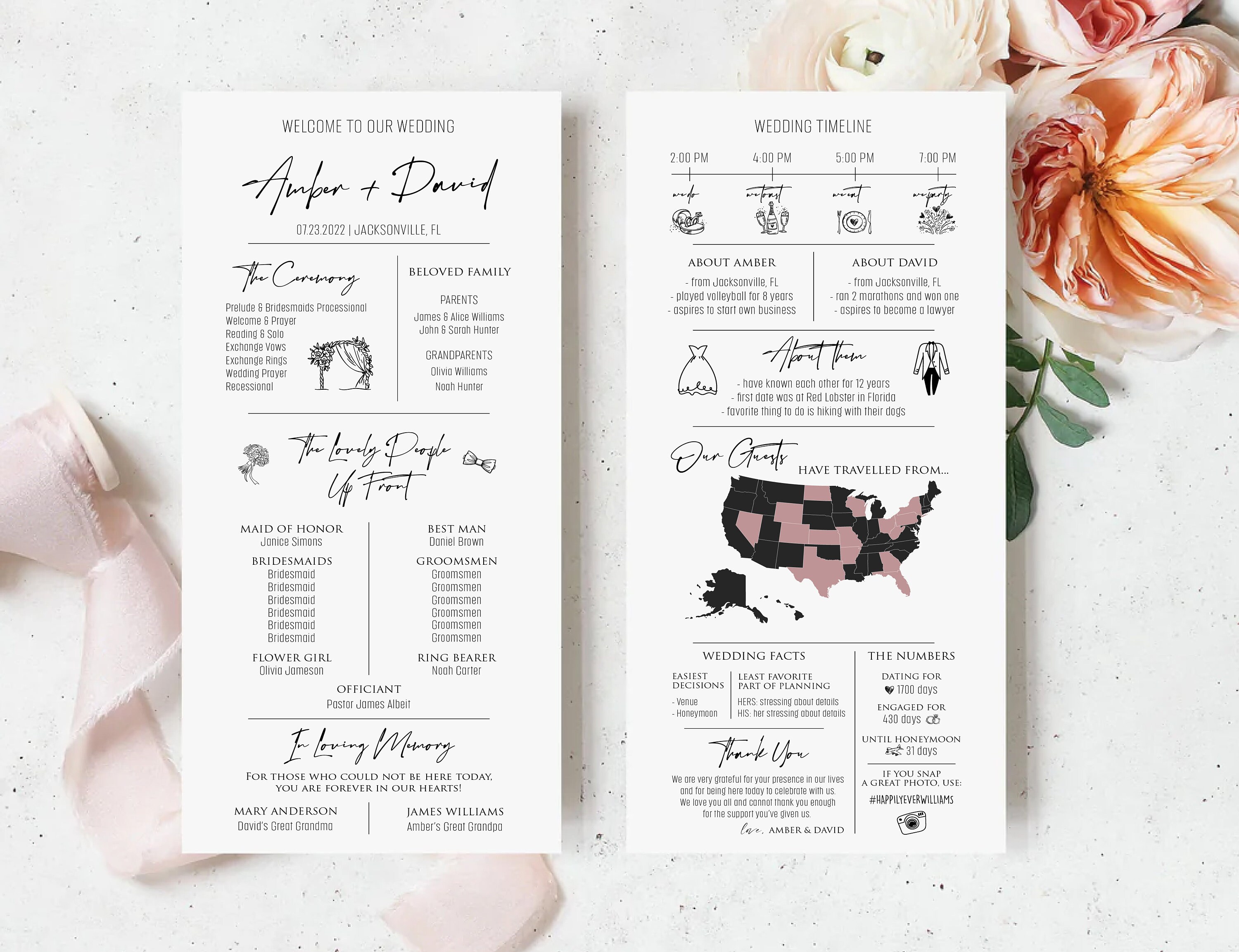 Infographic Wedding Program Etsy
