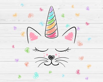 Cat Unicorn Svg - Etsy