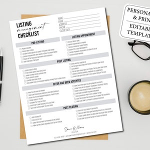Real Estate Listing Management Checklist Template Real - Etsy