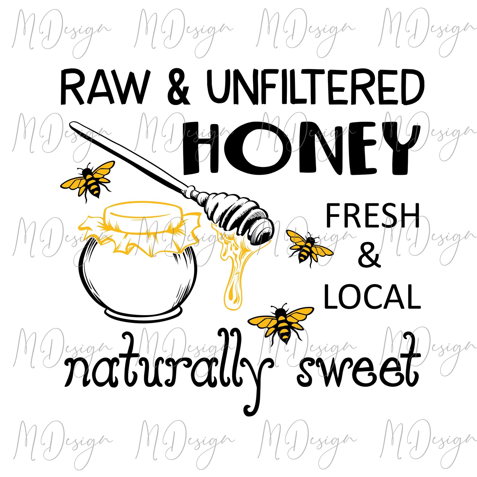 Honey Sign SVG Design for Selling Local Honey Raw and | Etsy