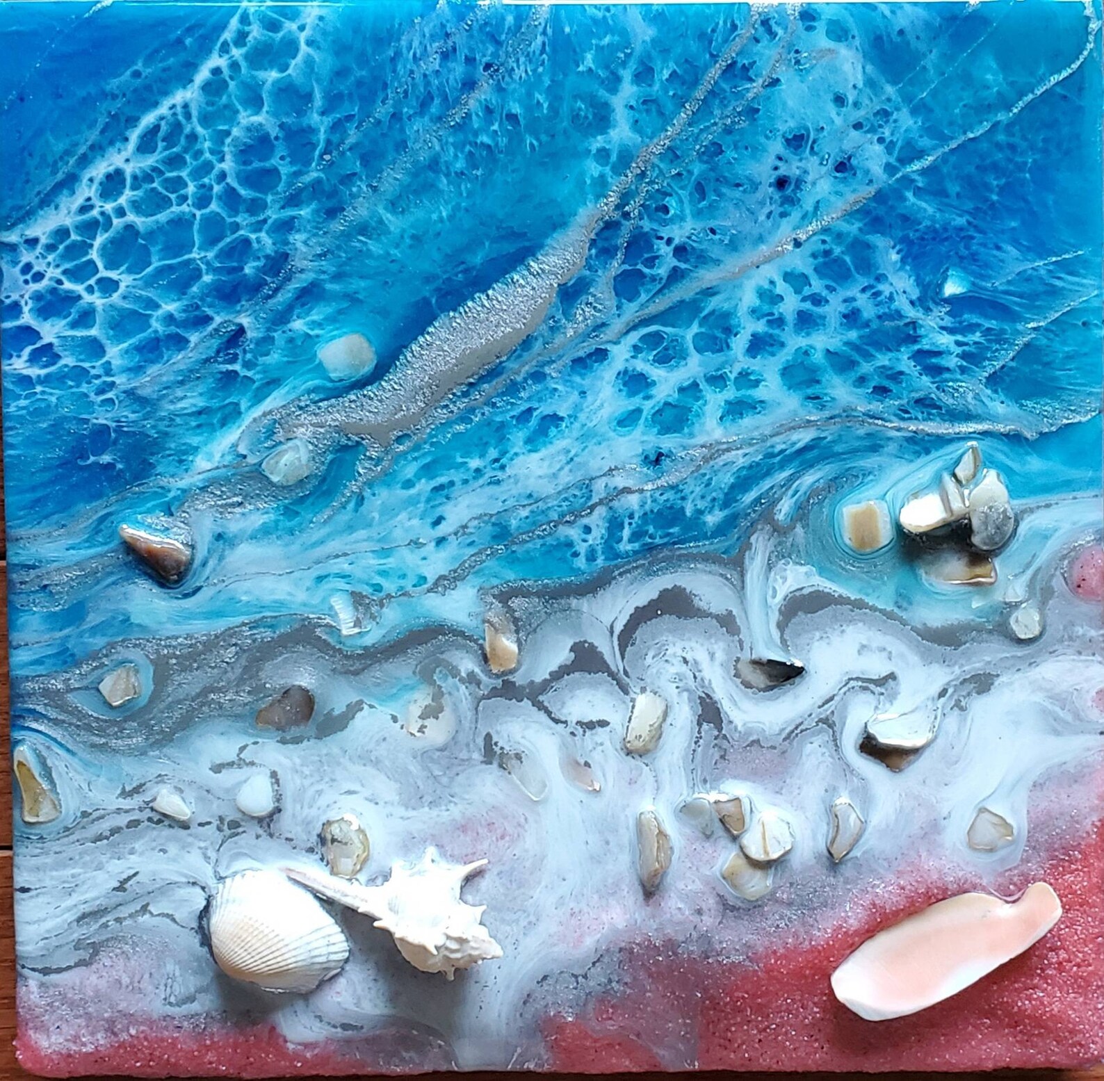 Original Epoxy Resin and Acrylic Paint Abstract Fluid Pour Art - Etsy