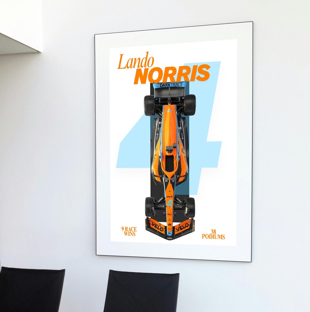 F1 Car A3 Poster – Lando Norris | Mclaren | Number 4 - Etsy