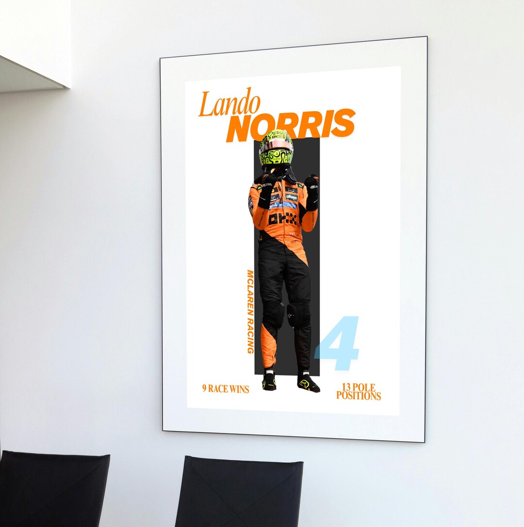 F1 Driver A3 Poster – Lando Norris | Mclaren | Number 4 - Etsy