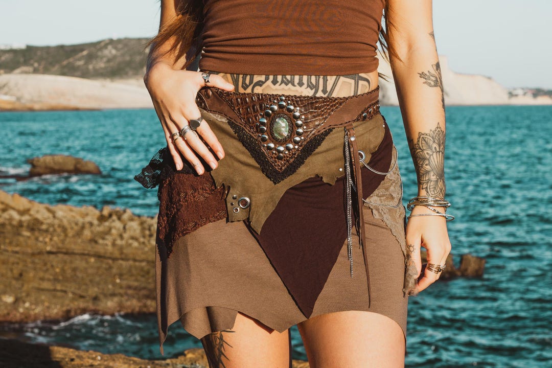 MINI SKIRT - Khaki | fairy techno boho skirts short burning man ...