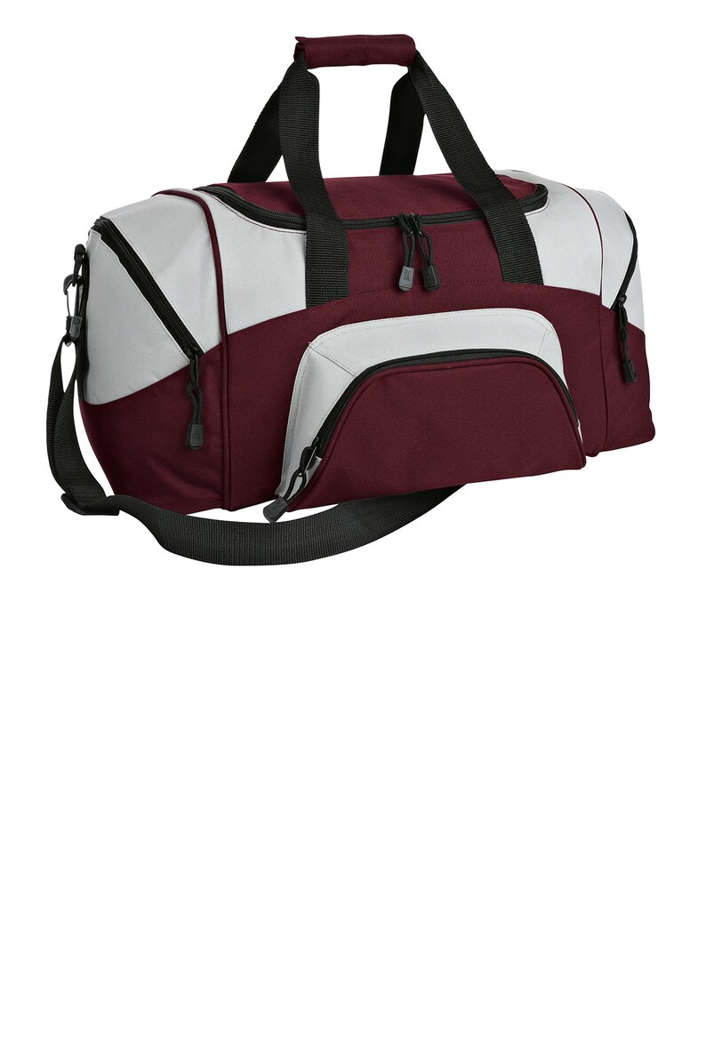 Custom Embroidery on Small Colorblock Sport Duffel - Personalized ...