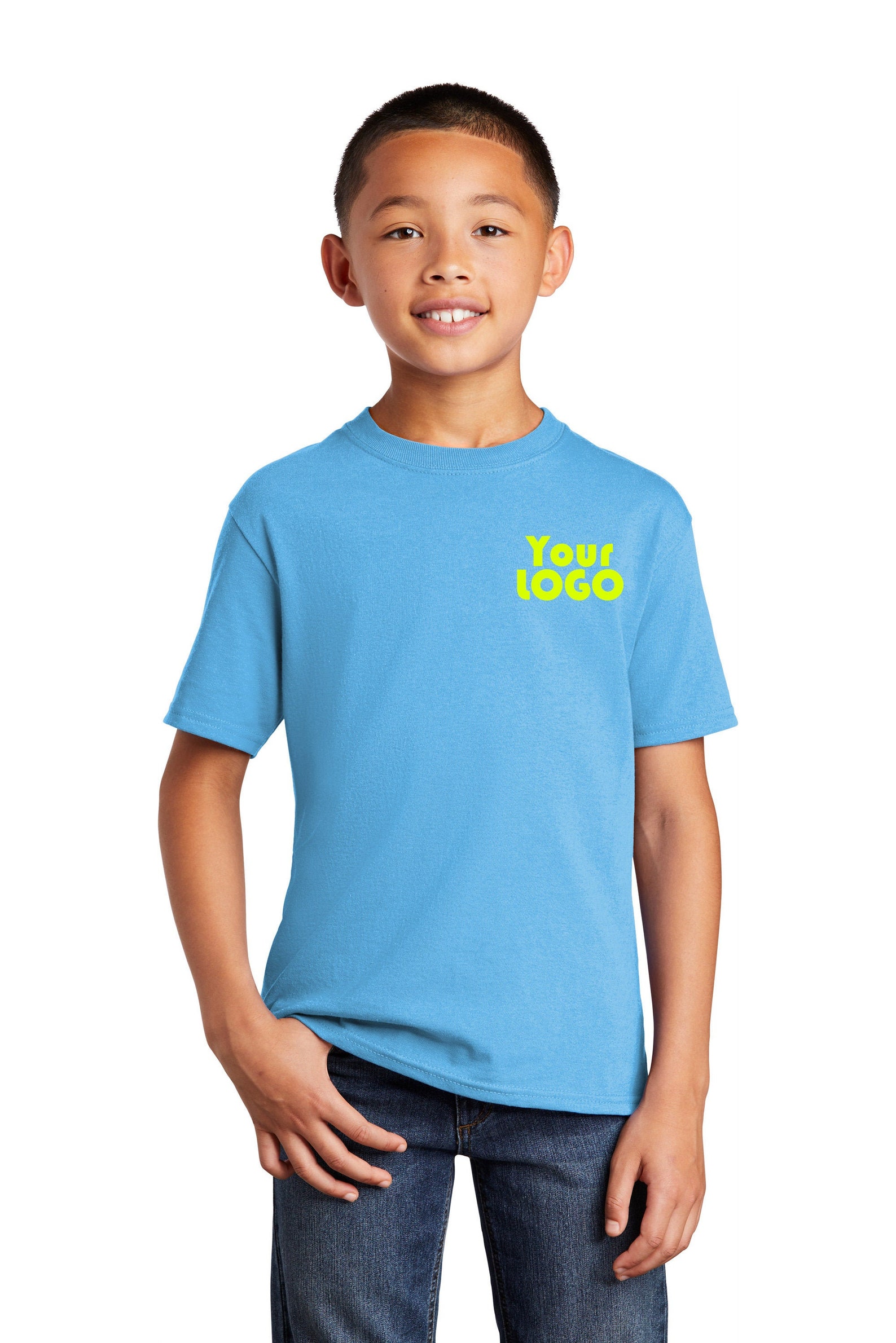 Custom Embroidered Youth Kids Sized T-shirt Tees - Free Logo Digitizing ...