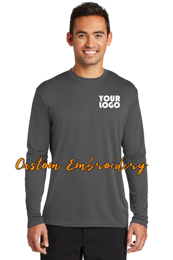 Custom Embroidered Performance Long Sleeve T-shirt Tees Free - Etsy
