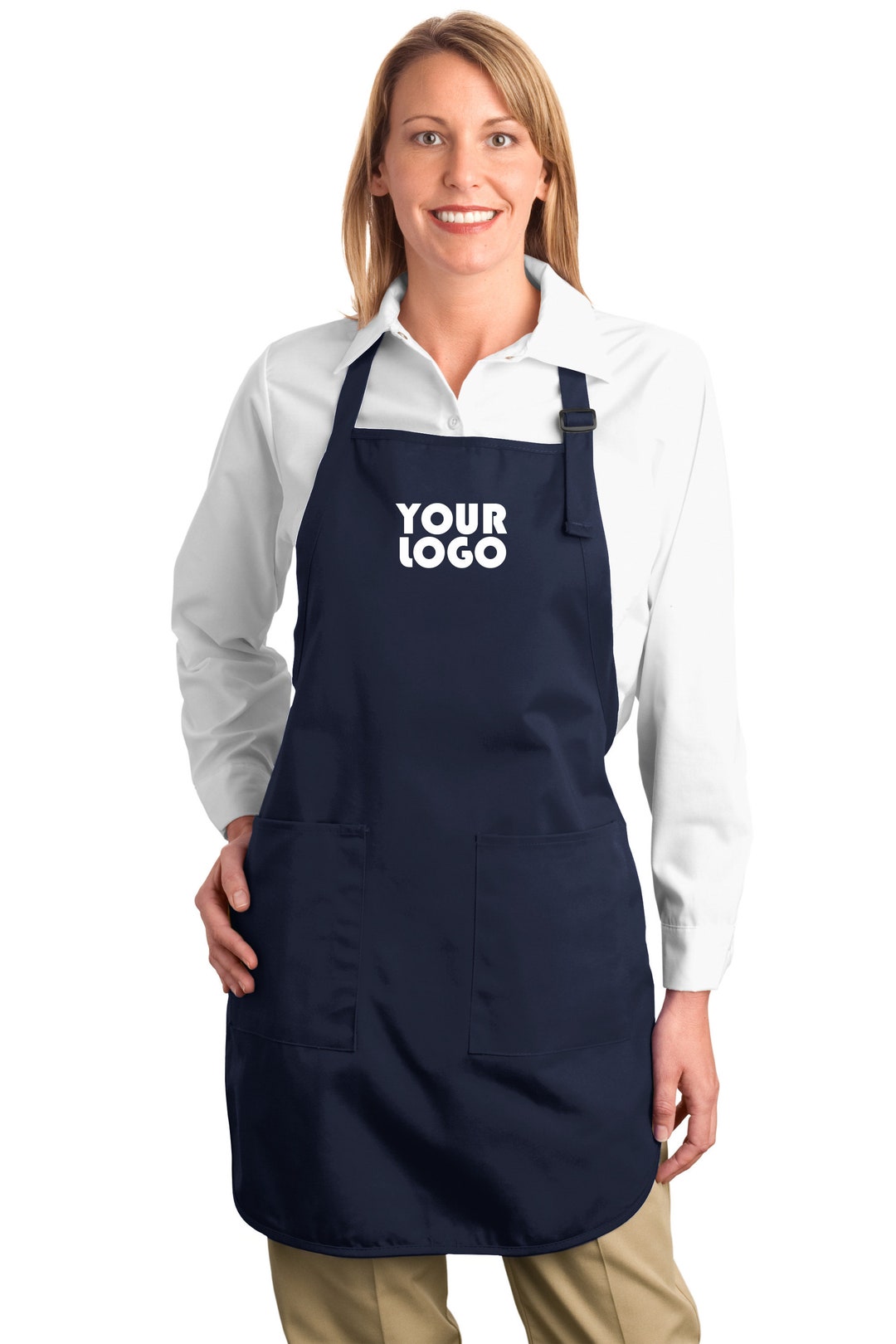 Custom Embroidered Full-length Apron With Pockets Personalized Apron ...