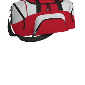 Custom Embroidery on Small Colorblock Sport Duffel - Personalized ...
