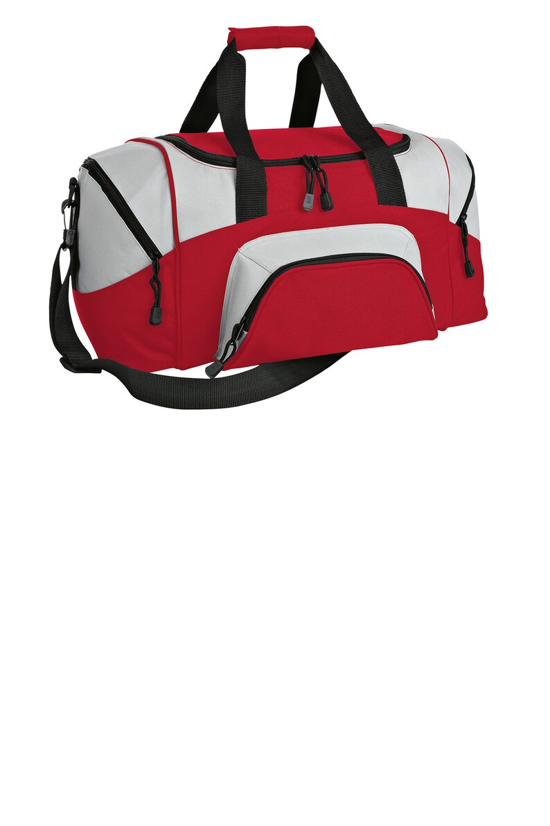 Custom Embroidery on Small Colorblock Sport Duffel - Personalized ...