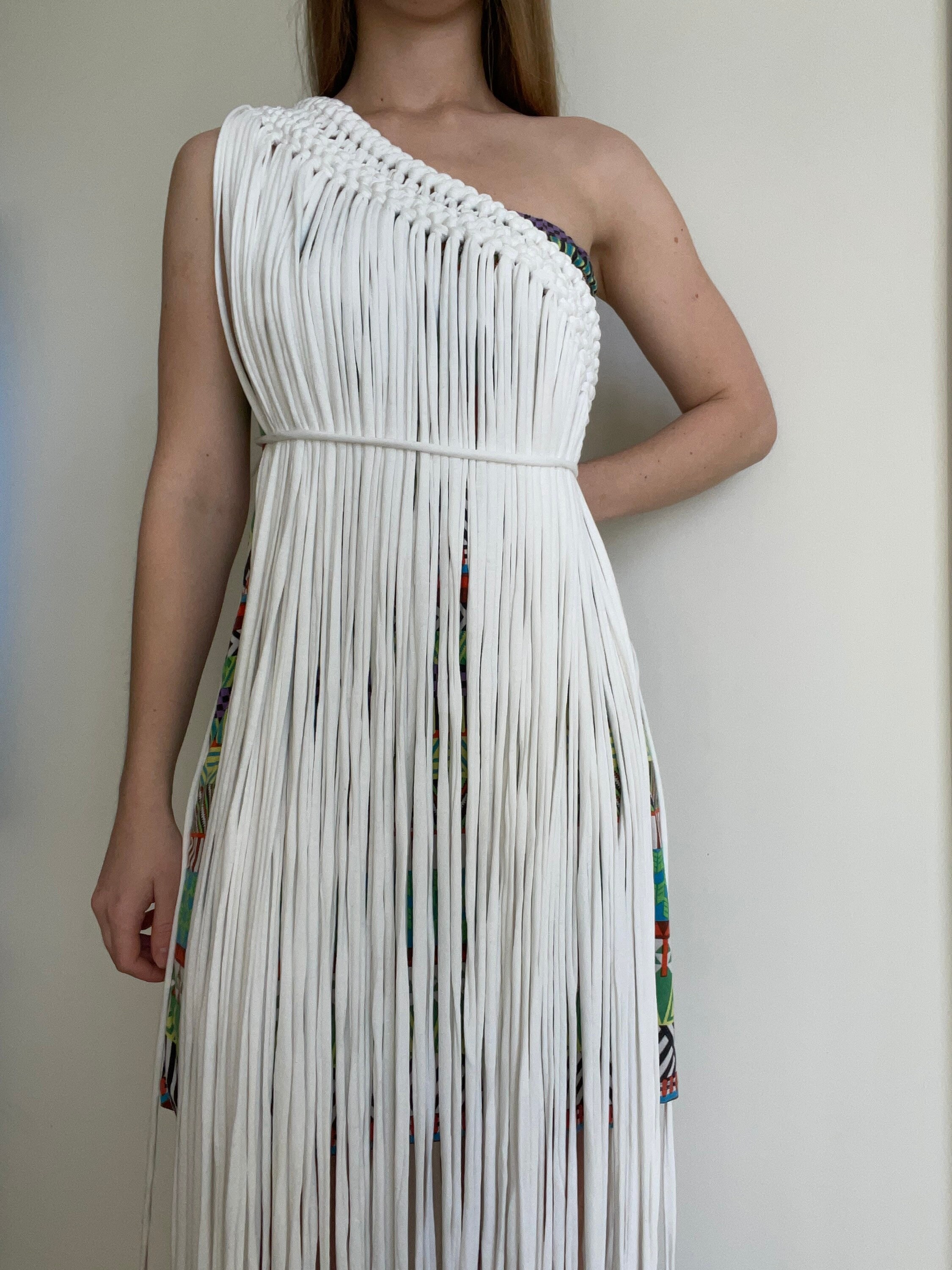 Robe en macramé, couverture en macramé, jupe en macramé, jupe de ...