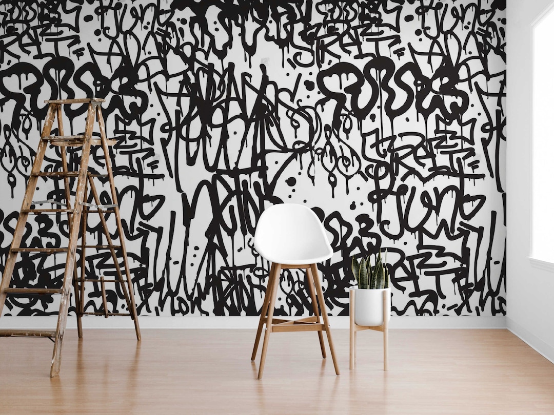 Graffiti Wall Mural Graffiti Wall Art Peel and Stick Adhesive Peel and ...
