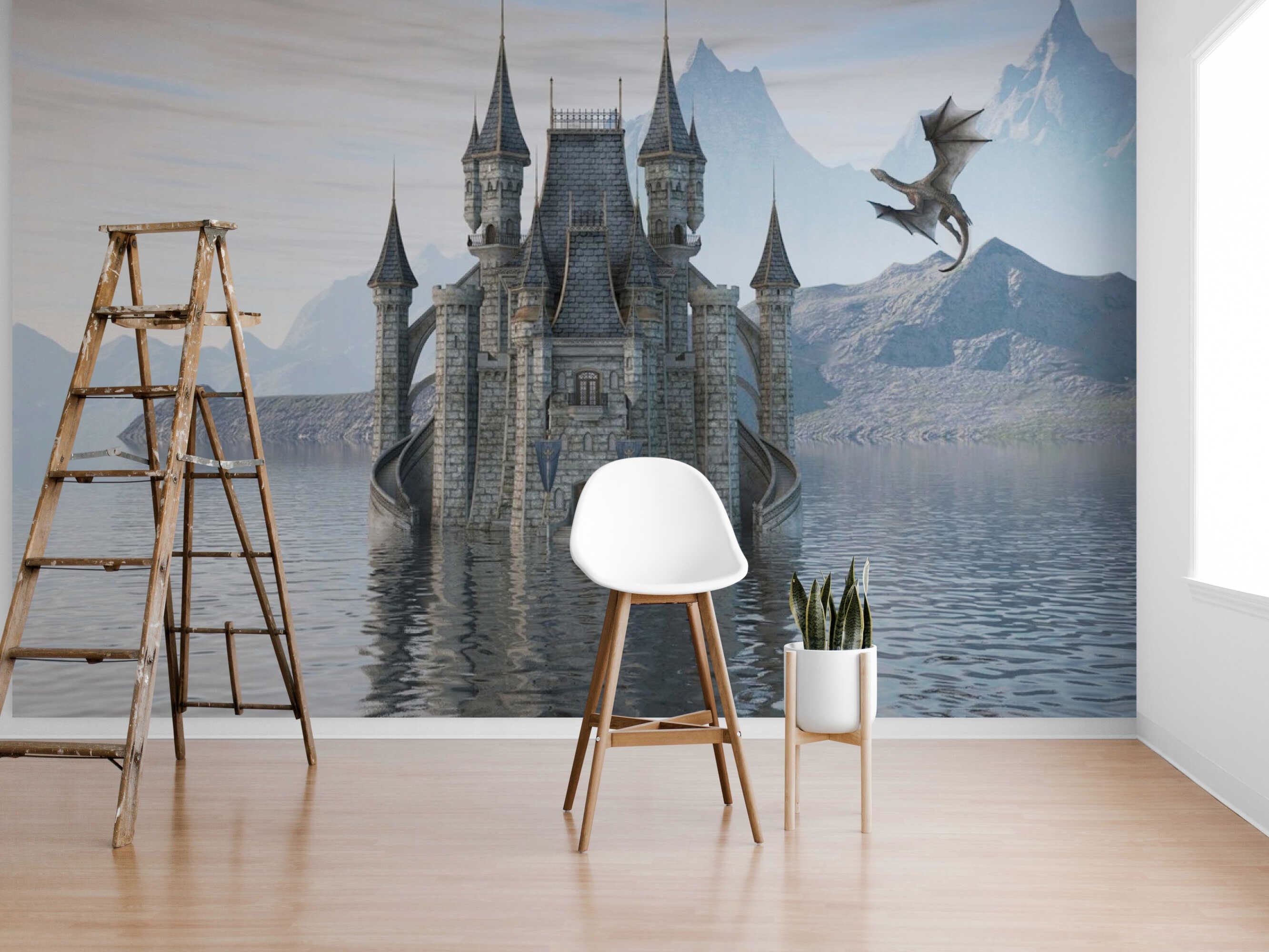 Castle With Dragon Wallpaper Wall Mural Bedroom Wall Paper Home Wall ...