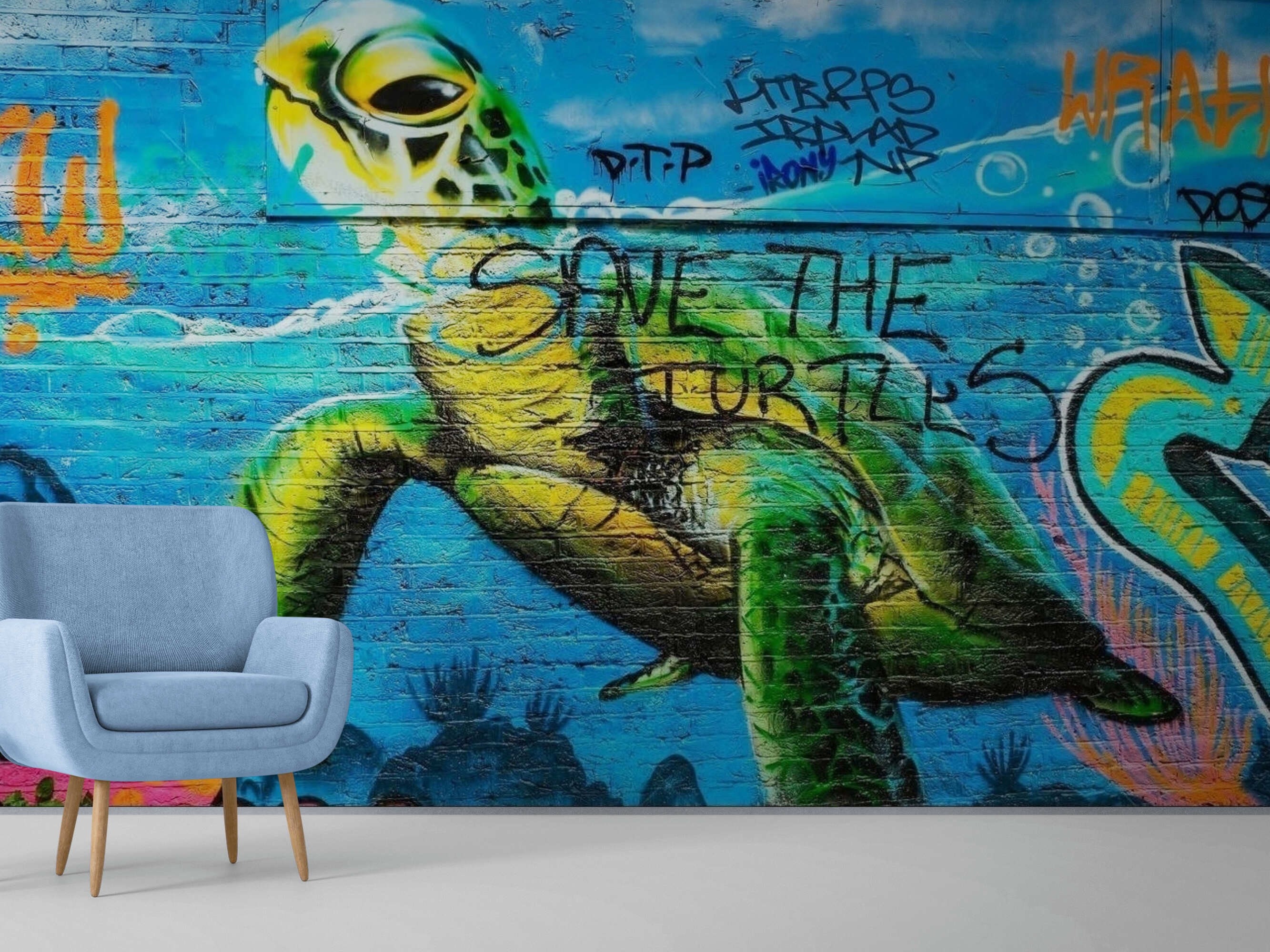 Animals Graffiti Wallpaper Turtles Graffiti Wall Peel Stick Graffiti ...