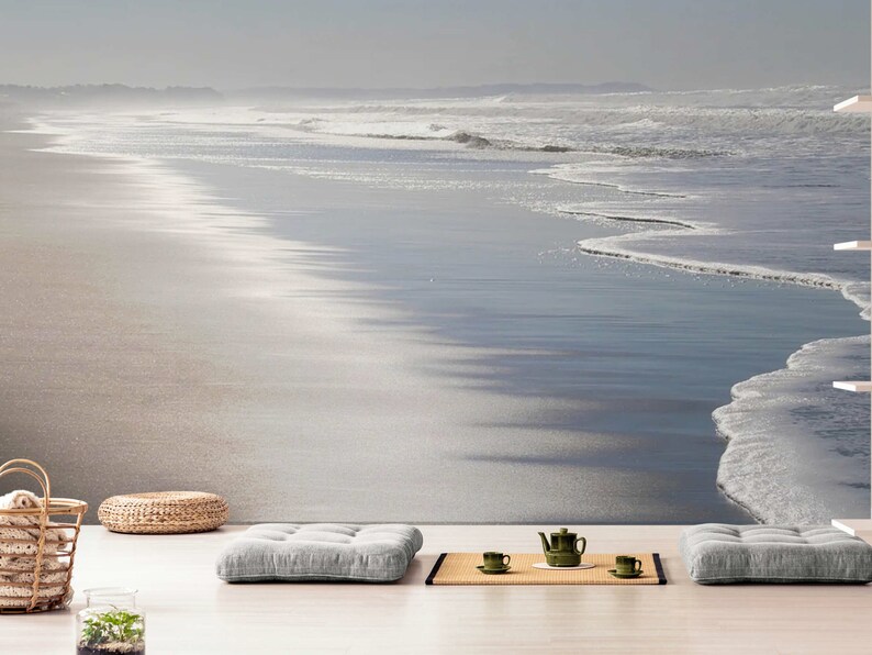 Beach View Wall Mural, Coastline Wallpaper, Nature Wall Decor - Etsy