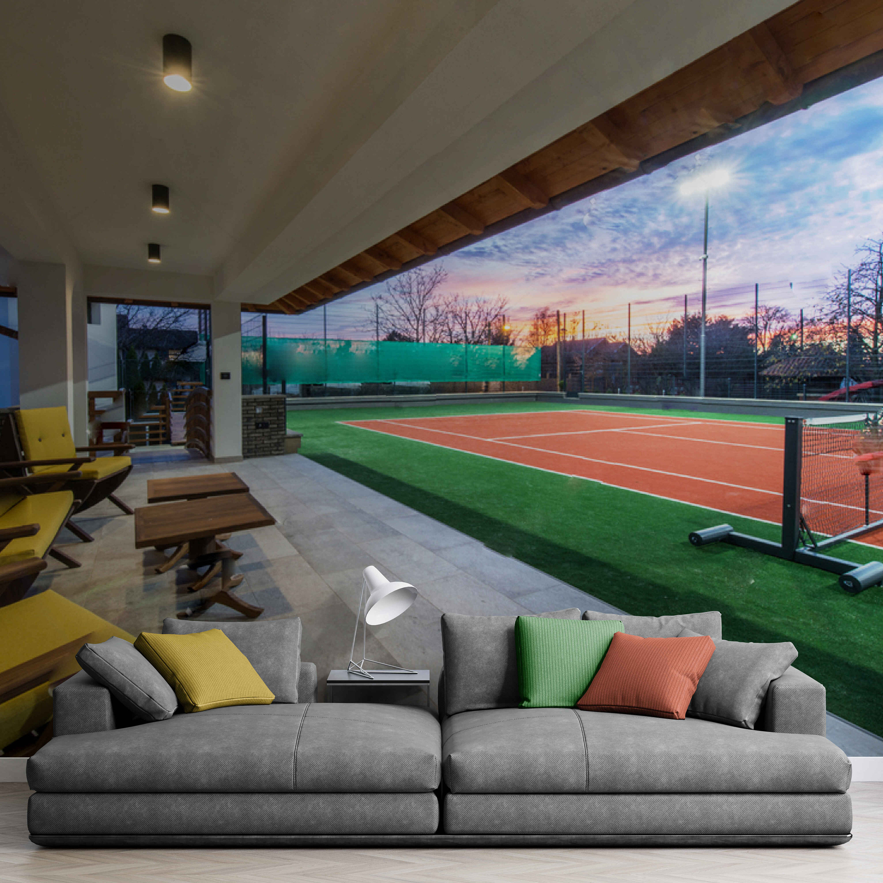 Tennis Court Wallpaper Private Tennis Wall Mural, 3D Wall Art, Tennis ...