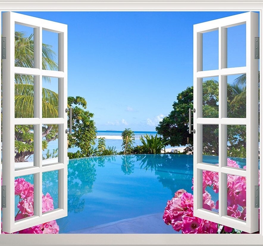 Bedroom 3d Window View Wallpaper, Wallpaper Aesthetic, Wall Art 3D ...