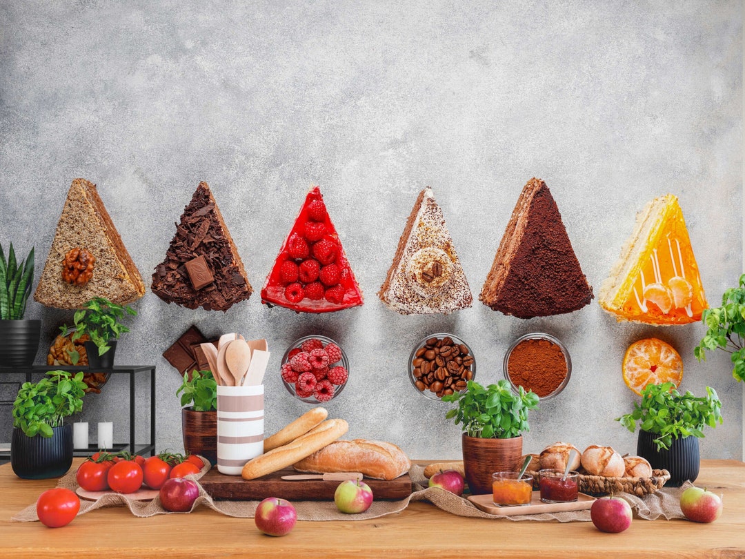 Food-themed Wallpaper for Kitchen Walls - Dessert and Cake-inspired ...