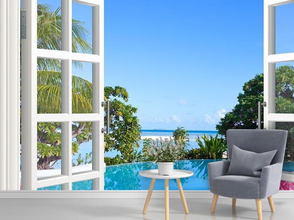 Bedroom 3d Window View Wallpaper, Wallpaper Aesthetic, Wall Art 3D ...