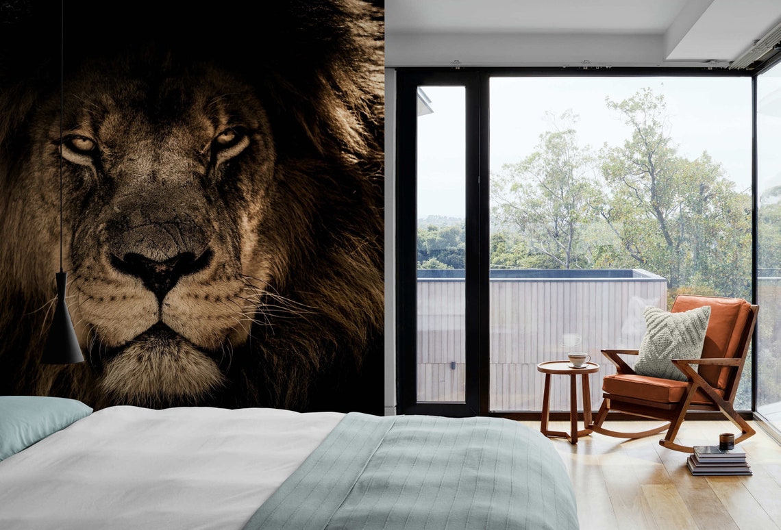 Lion King Wall Mural Lion Wall Mural Lion Wallpaper Mural Wall Wall ...