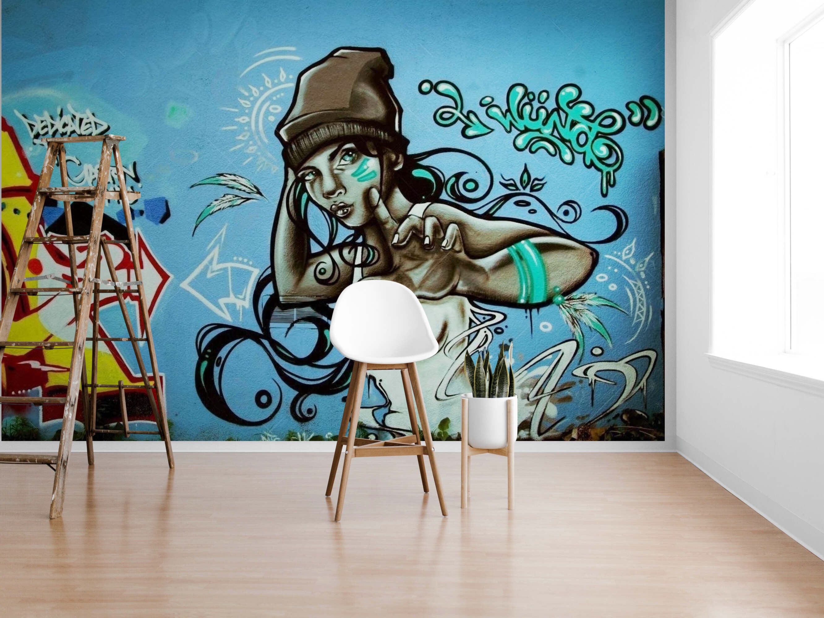 Blue Graffiti Wallpaper Graffiti Wallpaper Graffiti Wallpaper - Etsy