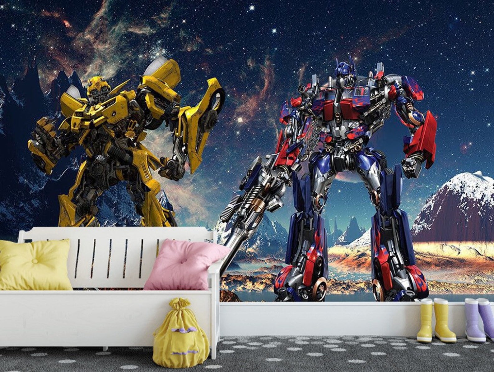 3D Transformers Mural Wallpaper, Robots Room Decor - Etsy