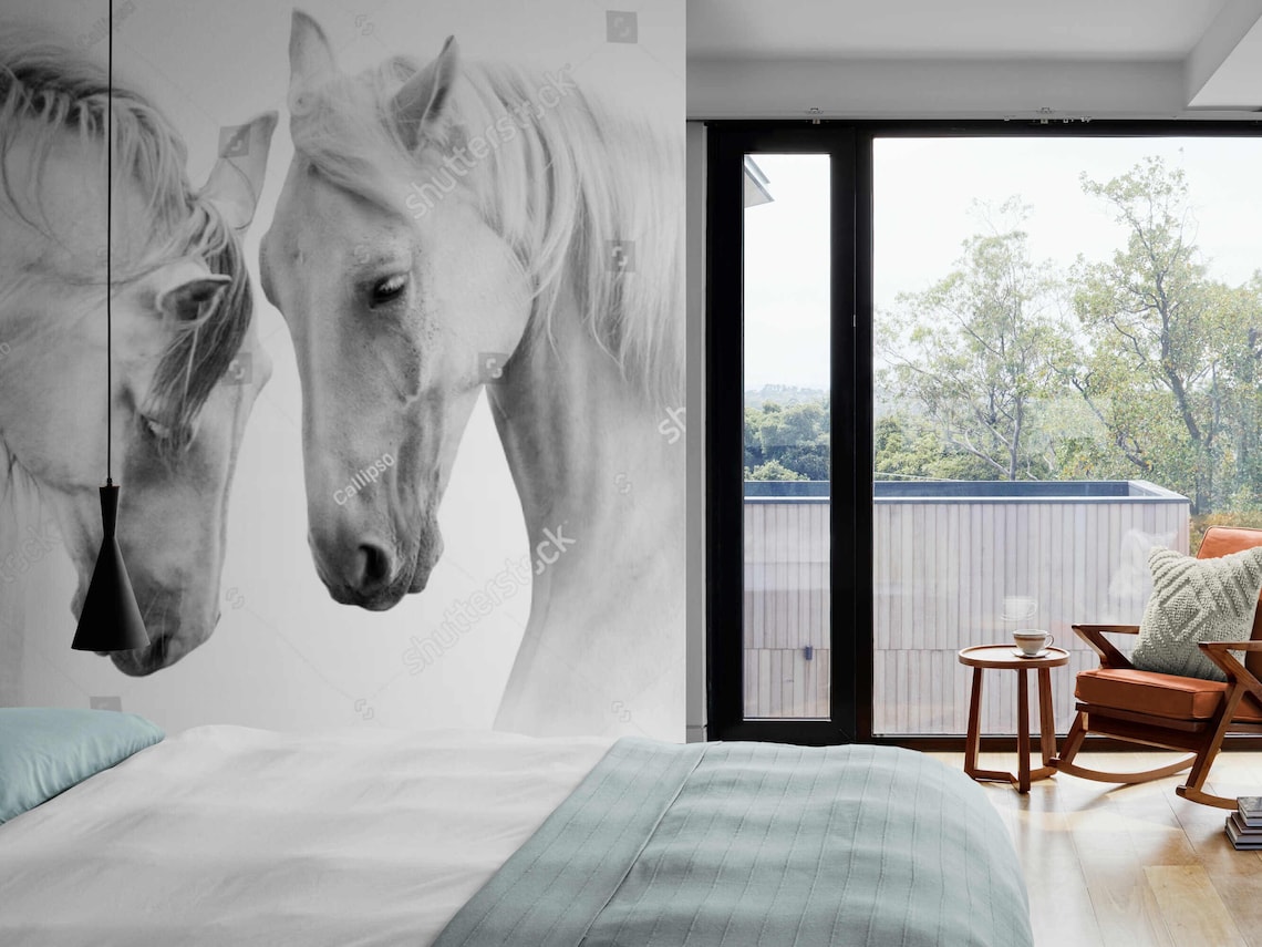 Horses Wall Mural Horse Mural Wallpaper Horse Murals for - Etsy