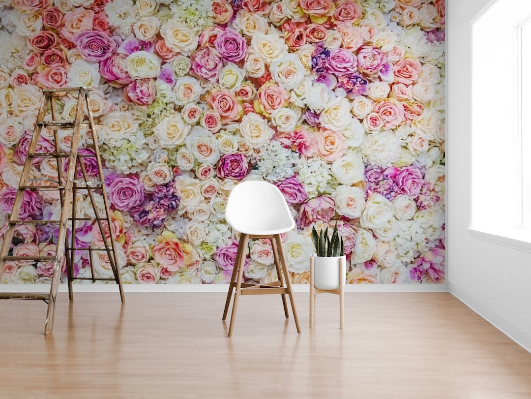 Roses Wallpaper Mural Peel and Stick Custom Photo Wall Paper Roses Wall ...