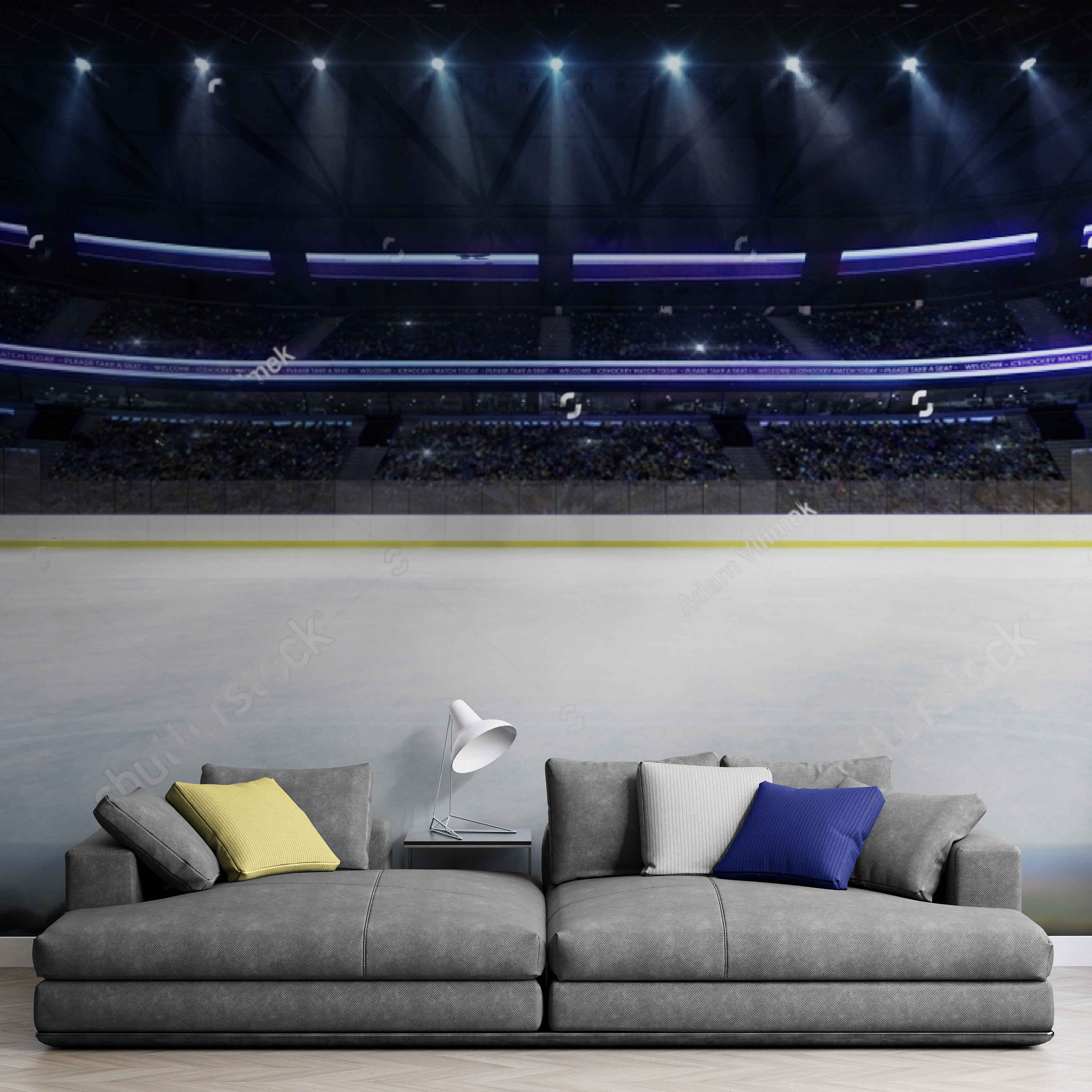 Ice Rink Wall Mural Arena Wallpaper Boys Bedroom Decor Peel and Stick ...