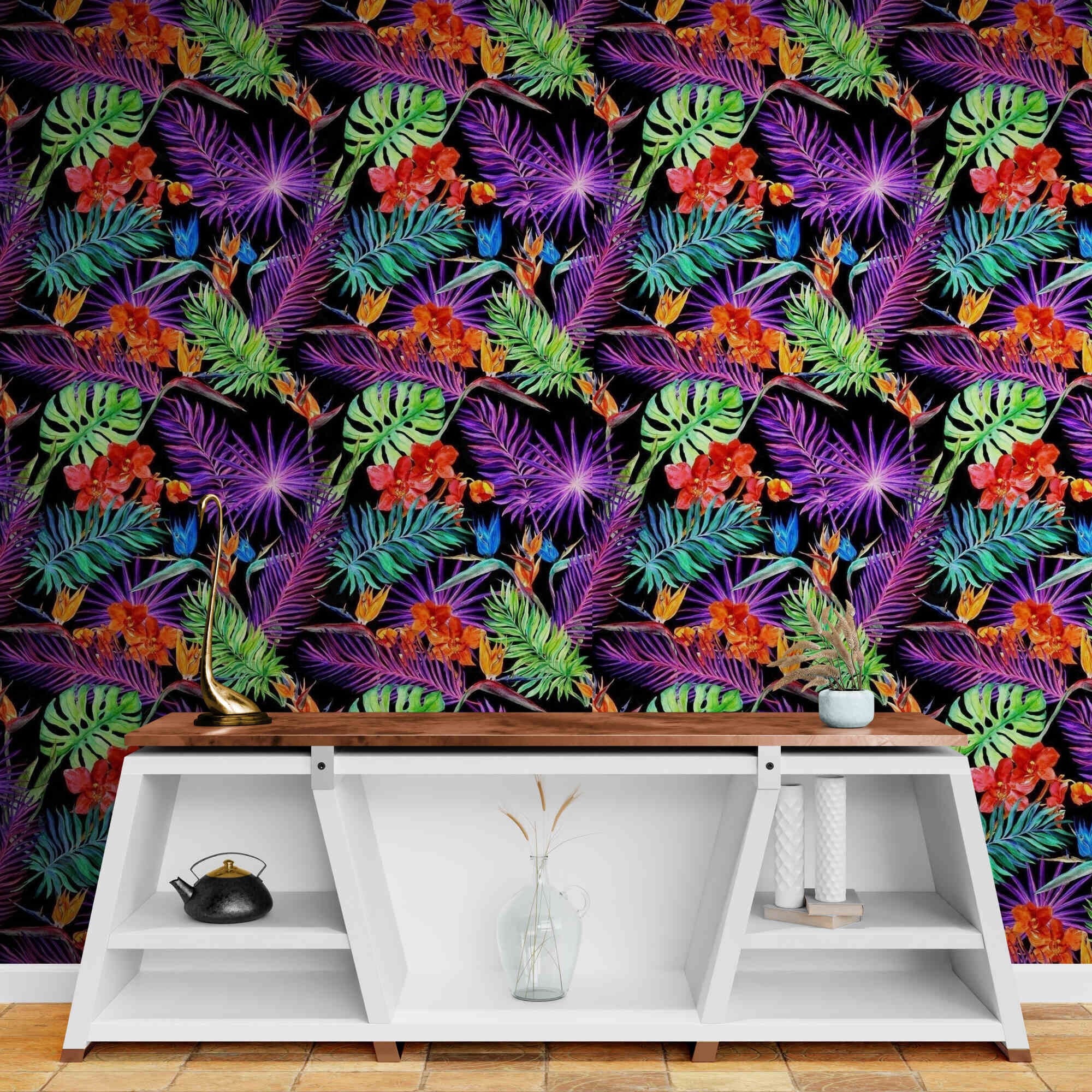 Modern Bedroom Wall Paper Floral Wall Mural Flower Mural Floral Mural ...