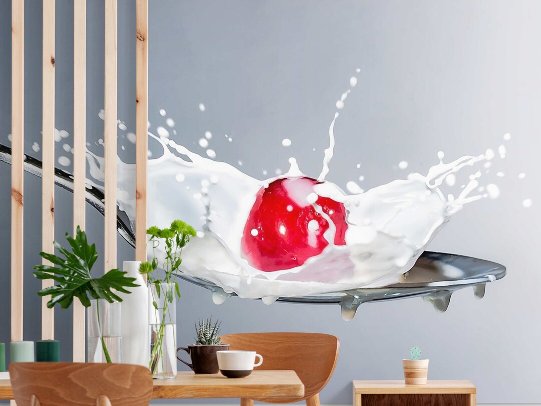 Kitchen Wall Mural Cherry 3D Wallpaper Kitchen Wall Paper Decor Photo ...
