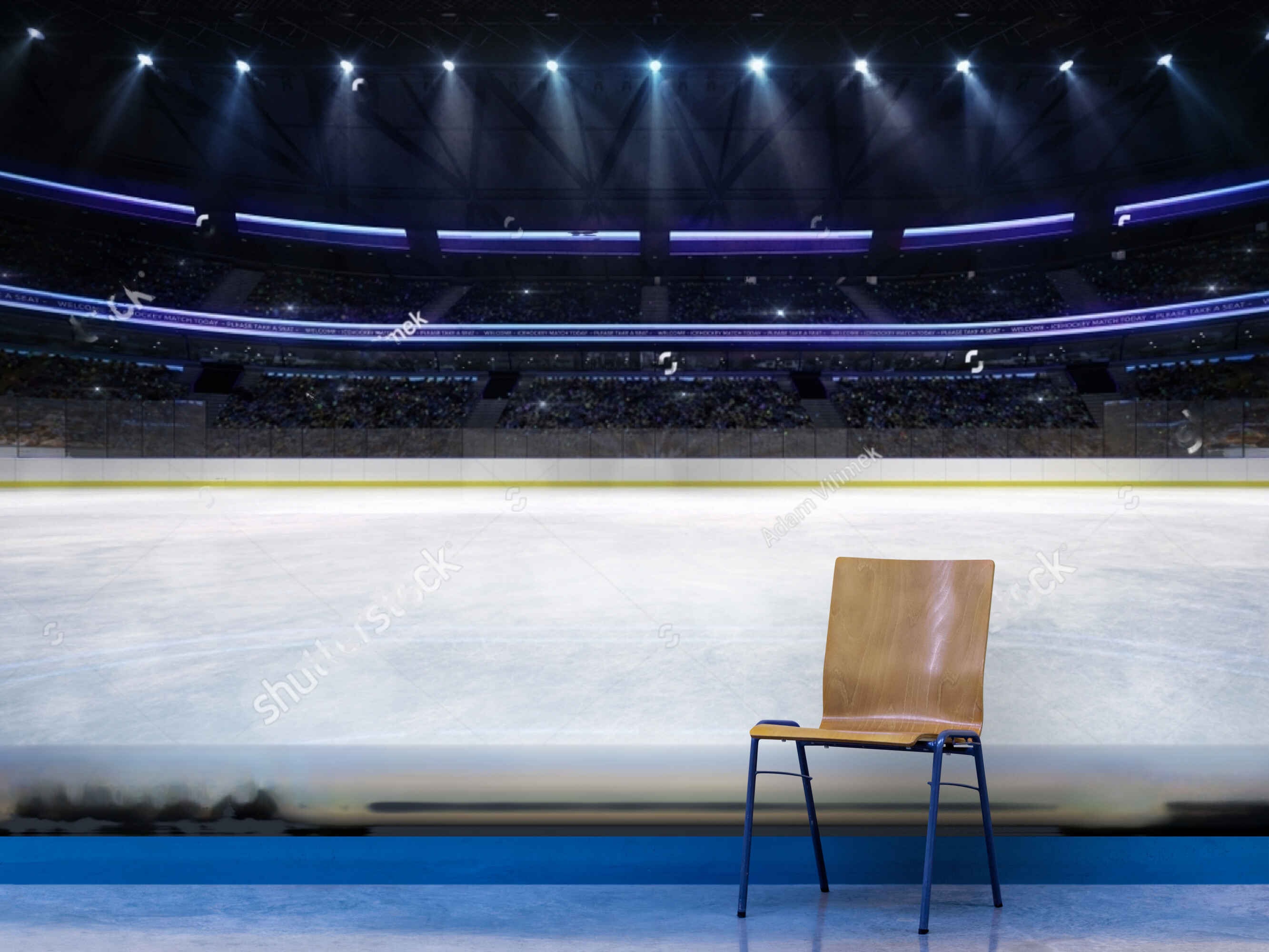 Ice Rink Wall Mural Arena Wallpaper Boys Bedroom Decor Peel and Stick ...