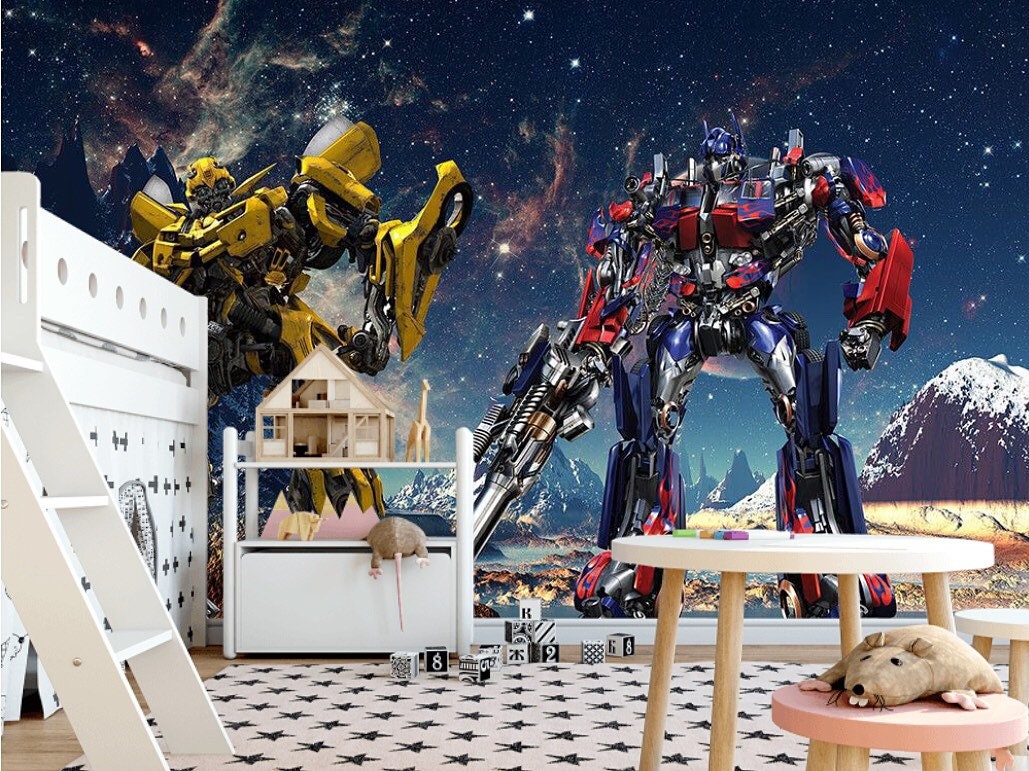 Mural Wallpaper Transformers 3D Photo Wallpaper Custom Wall - Etsy ...